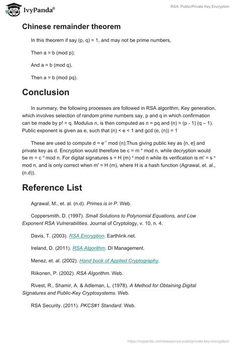 Rsa Publicprivate Key Encryption 1459 Words Report Example