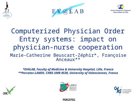 Ppt Computerized Physician Order Entry Systems Impact On Physician Nurse Cooperation Marie