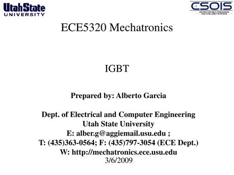 PPT ECE5320 Mechatronics IGBT PowerPoint Presentation Free Download ID 675516