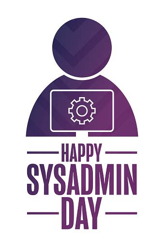 해피 내셔널 시스템 관리자 Sysadmin 감사의 날 휴일 개념 배경 배너 카드 텍스트 비문이있는 포스터용 템플릿 벡터 Eps10 그림입니다 감탄에 대한 스톡 벡터 아트 및