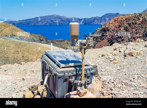 Seismic And Gps Station Detecting Volcanic Activity At Nea Kameni Islandsmoldering Crater With