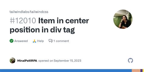 Item In Center Position In Div Tag · Tailwindlabs Tailwindcss