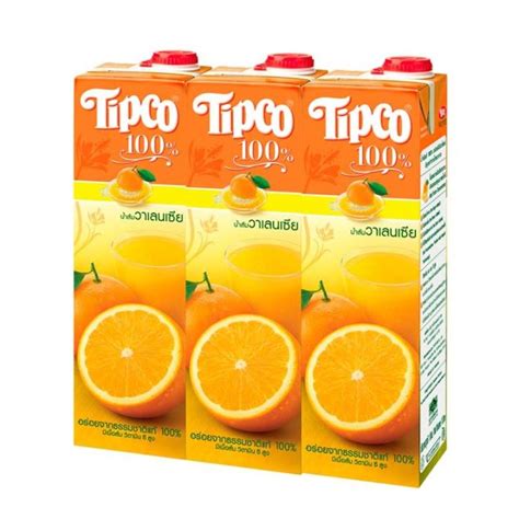 ทิปโก้ น้ำส้มวาเลนเซีย 1000 มล X 3 กล่อง Tipco 100 Valencia Orange