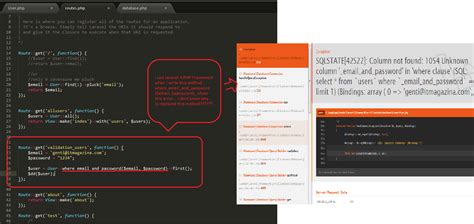 Php Laravel Wherecolumn1andcolumn2 Error Stack Overflow