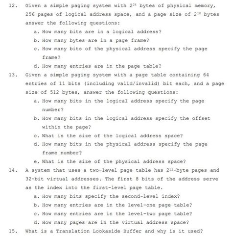 solved 12 13 given a simple paging system with 224 bytes