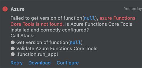 Mac Azure Function Core Tools Path Is Unable To Configure Ides Support Intellij Platform