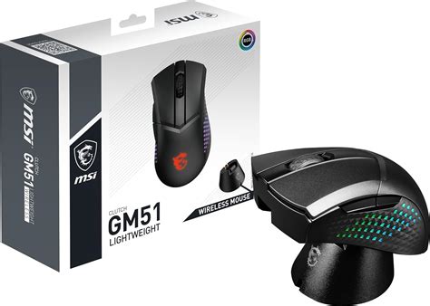 MSI CLUTCH GM51 LIGHTWEIGHT WIRELESS Gaming Mouse - RGB, upto 26000 DPI ...