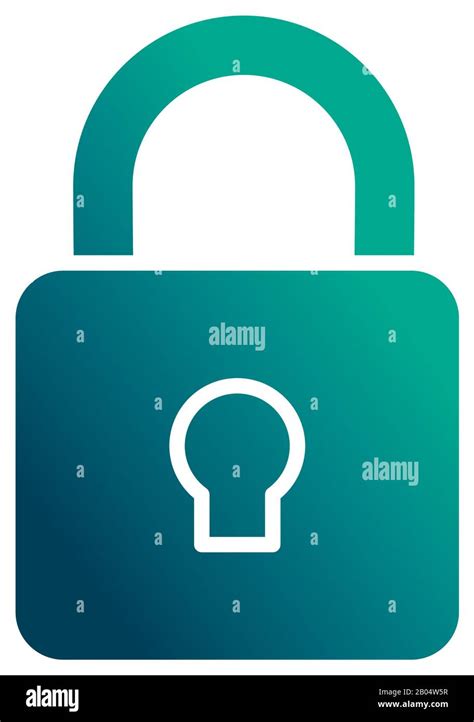 Security Padlock Gradient Style Icon Vector Illustration Design Stock