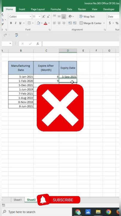 Expiry Date 👍 Excel Exceltips Exceltricks Exceltutorial Excelsolutions Youtube