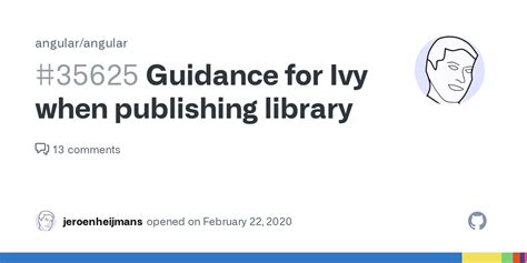 Guidance For Ivy When Publishing Library · Issue 35625 · Angular
