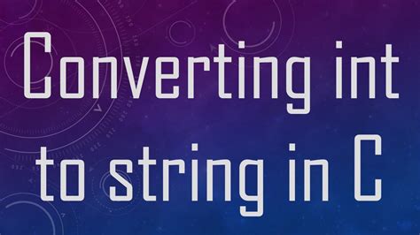 `converting int to string in c` youtube