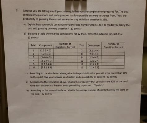Solved 3 Suppose You Are Taking A Multiple Choice Quiz That