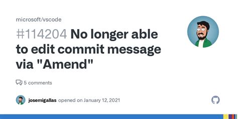 No Longer Able To Edit Commit Message Via Amend Issue Microsoft Vscode GitHub