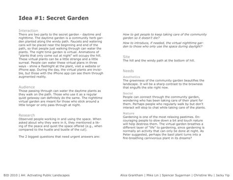 [ppt] Idea 1 Secret Garden Interaction There Are Two Parts To The Powerpoint Presentation