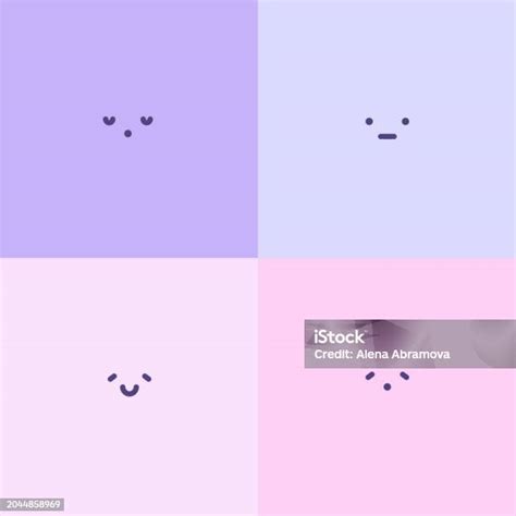 재밌는 얼굴들 다양한 감정을 가진 귀여운 이모티콘 모음 정사각형 모양 만화 아바타 포스터 배너 만화 스타일 플랫 디자인 가공의 인물에 대한 스톡 벡터 아트 및 기타 이미지