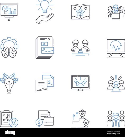 Functional Routine Line Icons Collection Efficiency Productivity