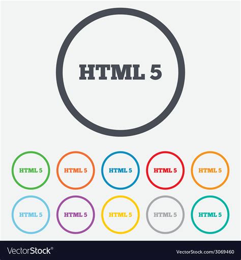 Html5 Sign Icon New Markup Language Symbol Vector Image