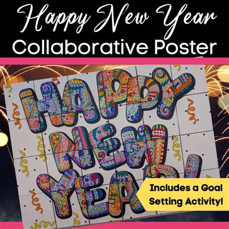 New Year Reflection With Goal Setting Activity With Collaborative Poster