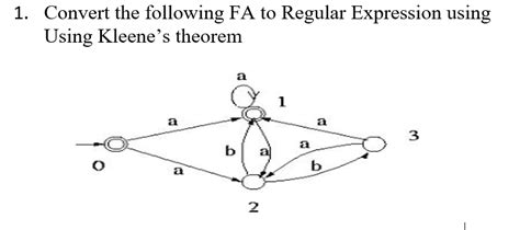 Solved 1 Convert The Following Fa To Regular Expression