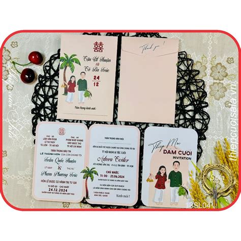 ThiỆp CƯỚi Chibi MiỆt VƯỜn 13sl04 NhẬn In 100 ThiỆp Shopee Việt Nam