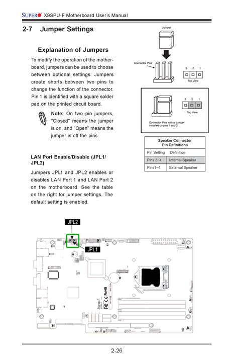 Jumper Settings Super Micro Computer X9spu F Specification