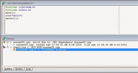 Dunia Programing Teknik Informatika Contoh Kesalahan Pada Program C