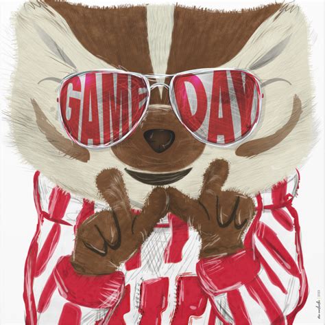 Wisconsin Bucky Badger Art Maslowdesignco