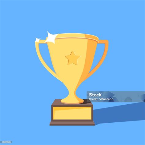 트로피 컵입니다 위너스 컵 승리 또는 성과 대 한입니다 벡터 평면 그림입니다 1위에 대한 스톡 벡터 아트 및 기타 이미지 1위 2 위 상 종류 3위 Istock
