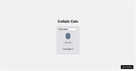 Collatz Calculator Codesandbox