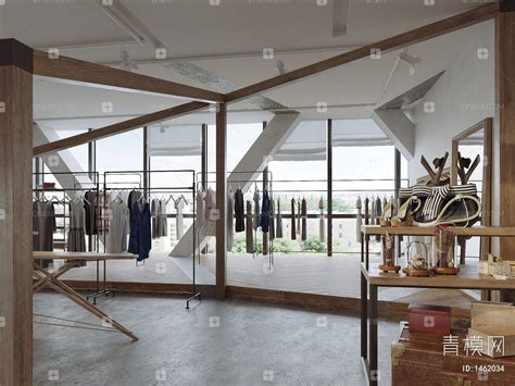 【服装专卖店3d模型】 现代cr有灯光有贴图max2016服装专卖店3d模型下载 Id1462034 免费3dmax模型库 青模3d模型网