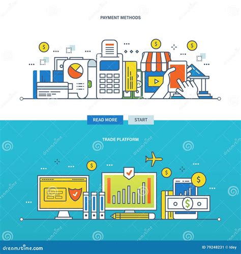 Trading Platform Linear Icons Set Interface Functionality User Friendly Efficiency
