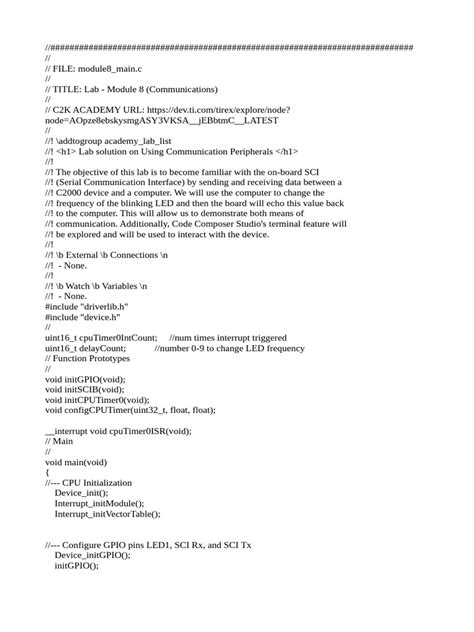 Sci Uart Led Blink Pdf Computer Programming Computer Architecture