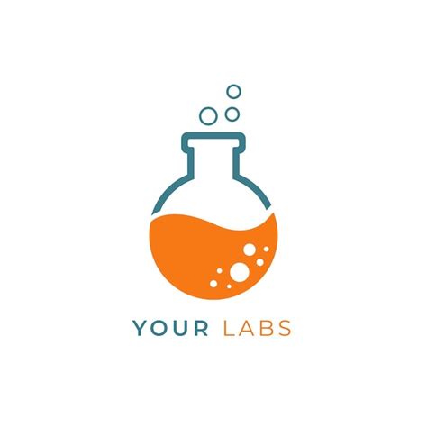 Premium Vector Simple Double Color Lab Logo Erlenmeyer Object Laboratory Simple Science Logo