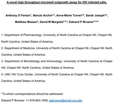 A Novel High Throughput Microwell Outgrowth Assay For Hiv Infected Cells Cell Microsystems