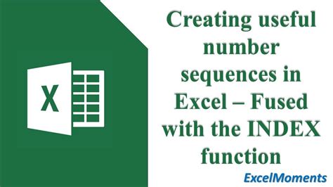 Creating Useful Number Sequences In Microsoft Excel Part 1 Youtube