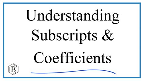 Understanding Subscripts And Coefficients When Balancing Equations