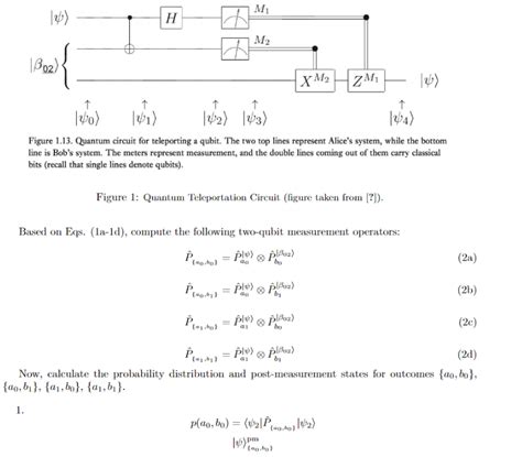 Solved Figure 1 13 Quantum Circuit For Teleporting A Qubit Chegg Com