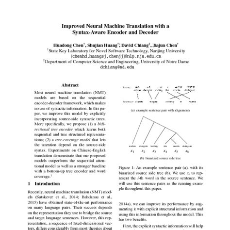 Improved Neural Machine Translation With A Syntax Aware Encoder And Decoder Acl Anthology