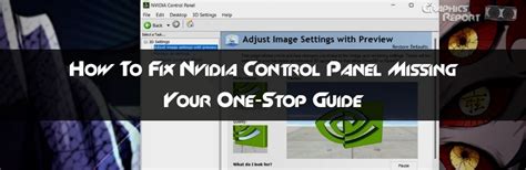 Fixed NVIDIA Control Panel Missing In Windows Graphics Report