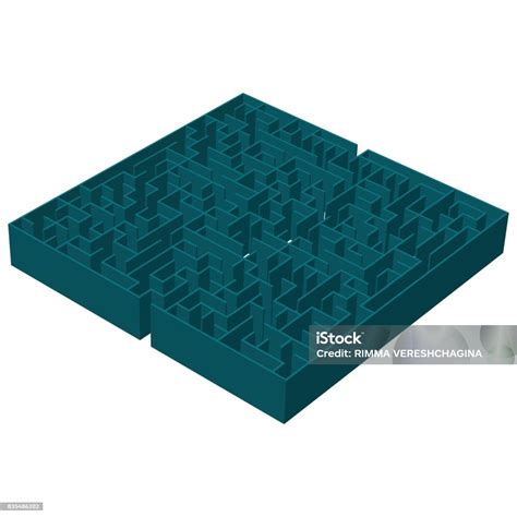 파란색 사각형 미로의 3 차원 이미지입니다 벡터 일러스트 레이 션 0명에 대한 스톡 벡터 아트 및 기타 이미지 0명 러시아 벡터 Istock