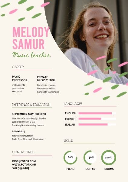 Customize Cute Resume Design Templates And Layouts For Free Fotor