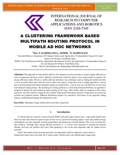 A Clustering Framework Based Multipath Routing Protocol In Mobile Ad