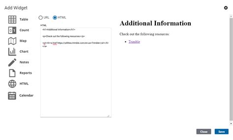 Add An Html Widget