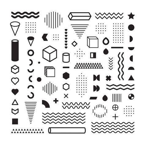 Premium Vector Pattern Hipster Abstract Form Geometric Line And Variety Shapes Polkadots