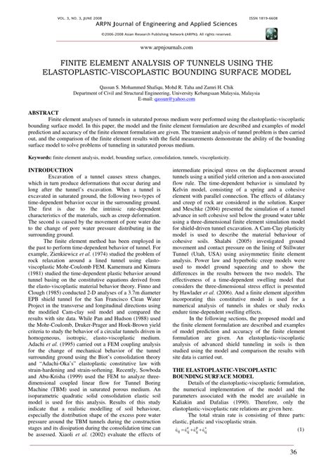 Pdf Finite Element Analysis Of Tunnels Using The Elastoplastic Viscoplastic Bounding Surface Model