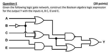 Solved Question E 20 Points Given The Following Logic Gate