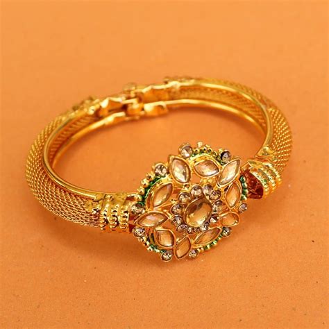 Gold Plated Kundan Kada कुंदन कड़ा Jaunty Overseas Private Limited Agra Id 26472262633