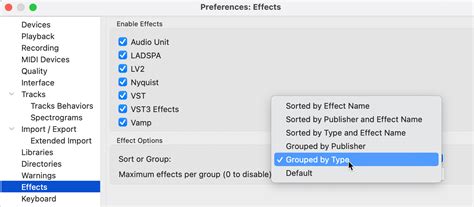 Effect Grouping Preferences Should Be Reflected In The Rt Effects Panel