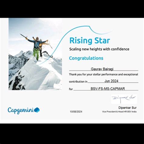 Gaurav Bairagi On Linkedin Im Thrilled To Have Earned My Rising Star