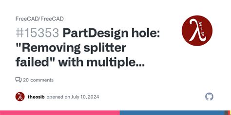 Partdesign Hole Removing Splitter Failed With Multiple Holes Or When Threaded Regression